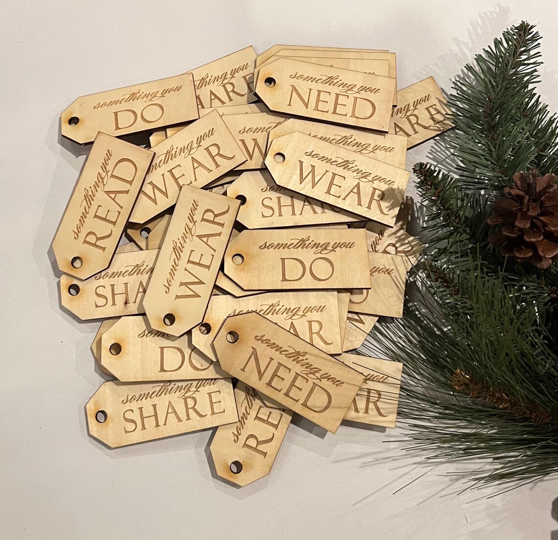 Something You Want Tag, Want Need Wear Read Share Do, Wooden Gift Tags ...