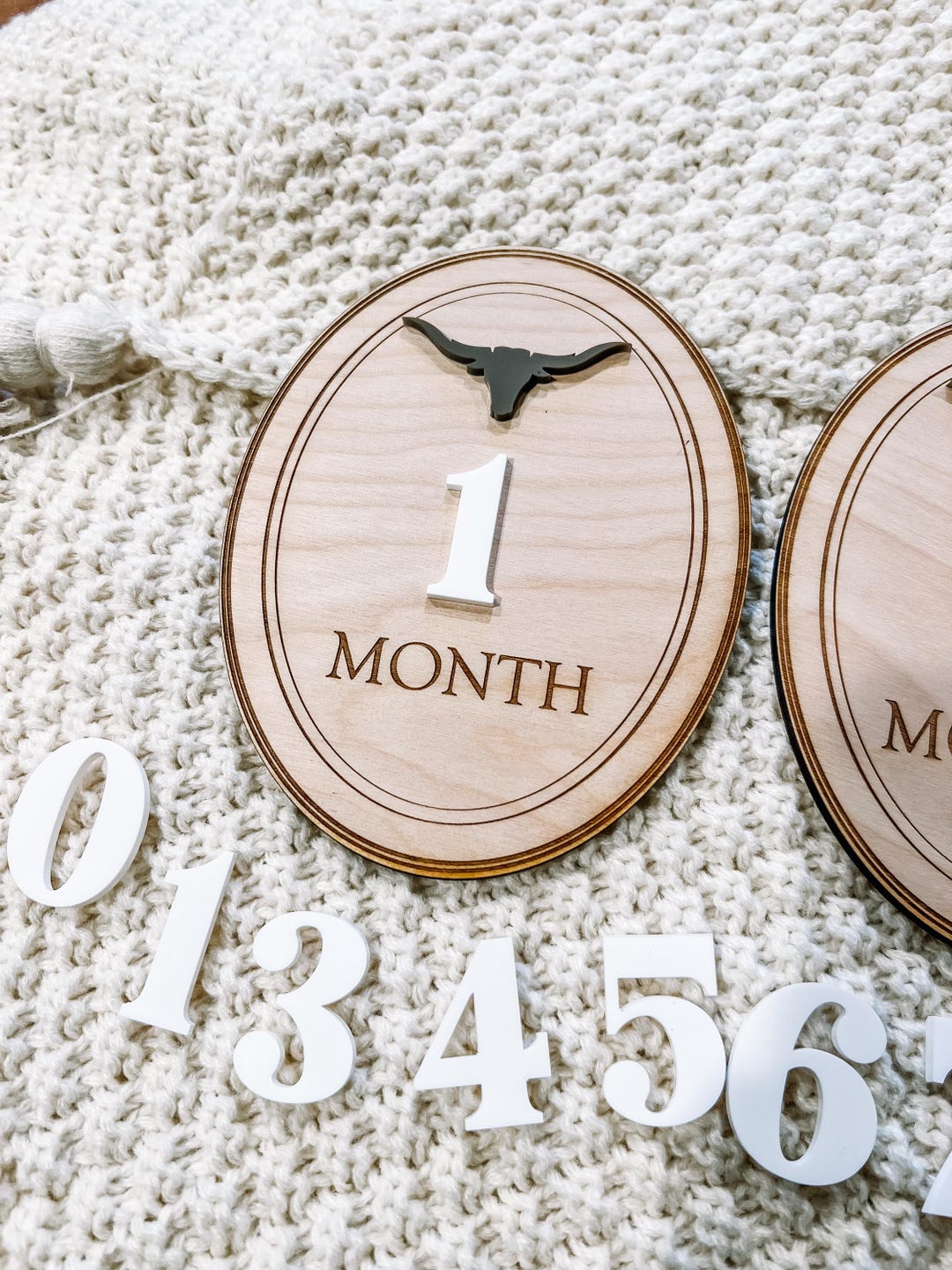 Cow Monthly Milestone Markers, Boy Monthly Photo Sign, Western ...