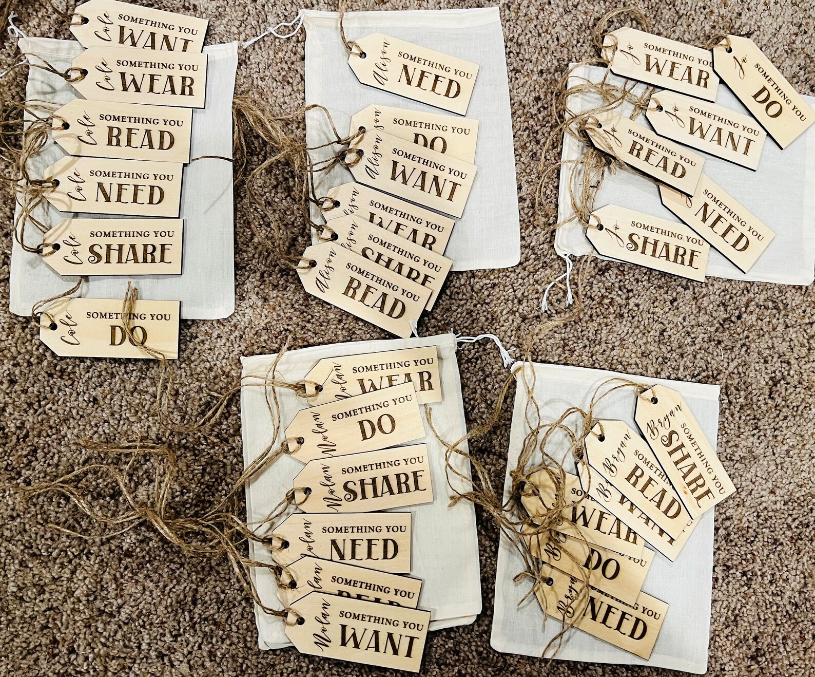 Something You Want Tag, Want Need Wear Read Gift Tags, Wooden Gift Tags ...