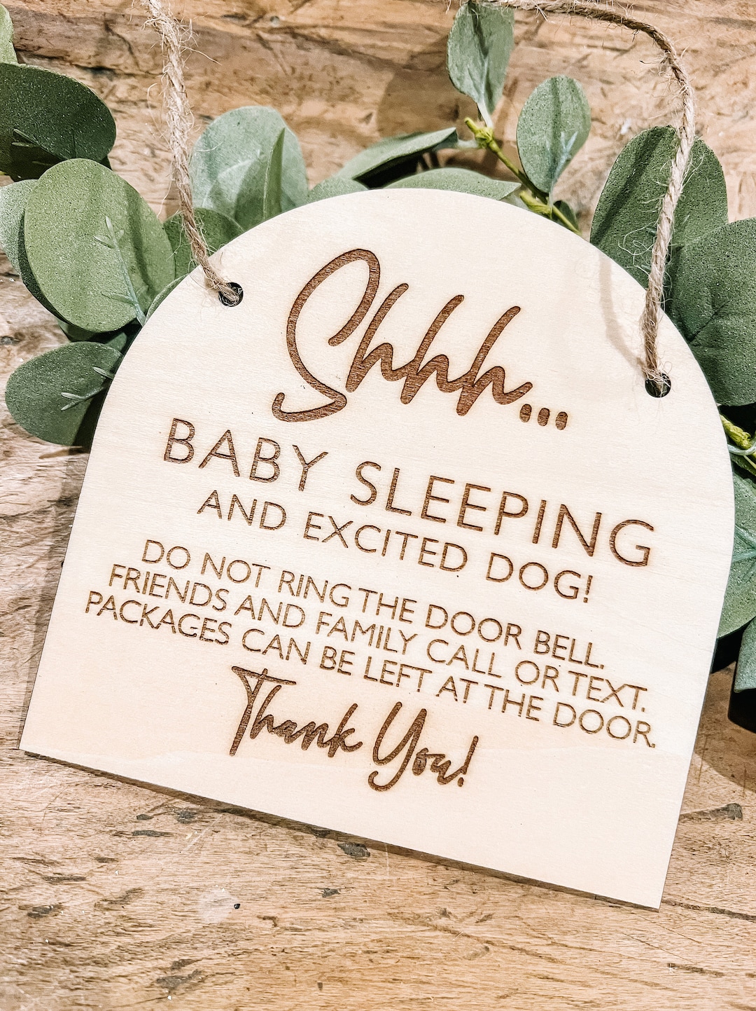 Do Not Ring the Door Bell Sign, Shhh Baby Sleeping Sign and Excited Dog ...