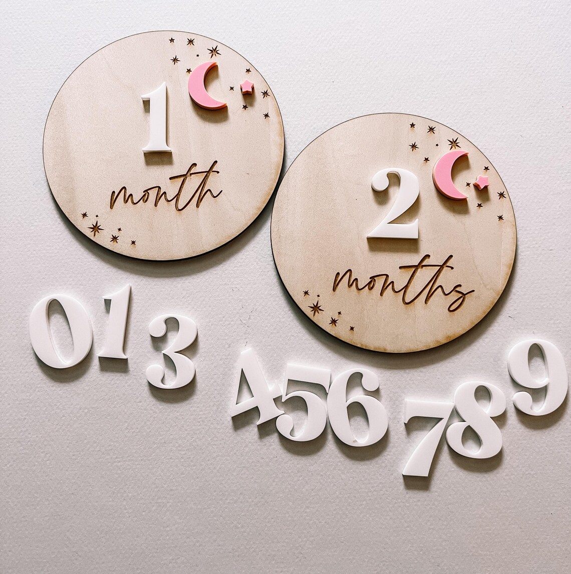 Celestial Monthly Milestone Discs, Moon and Stars Baby Monthly ...