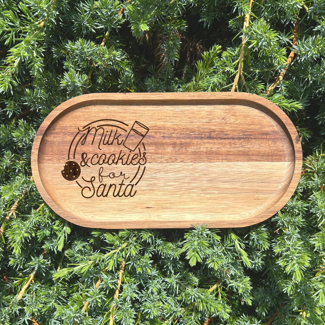 Milk and Cookies for Santa Tray, Personalized Santa Milk and Cookies ...
