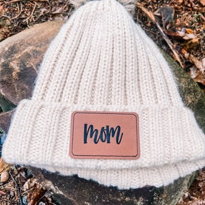 Faux Leather Personalized Name Patch, Adhesive Patch, Personalized Leather Patch, Beanie Patch ...