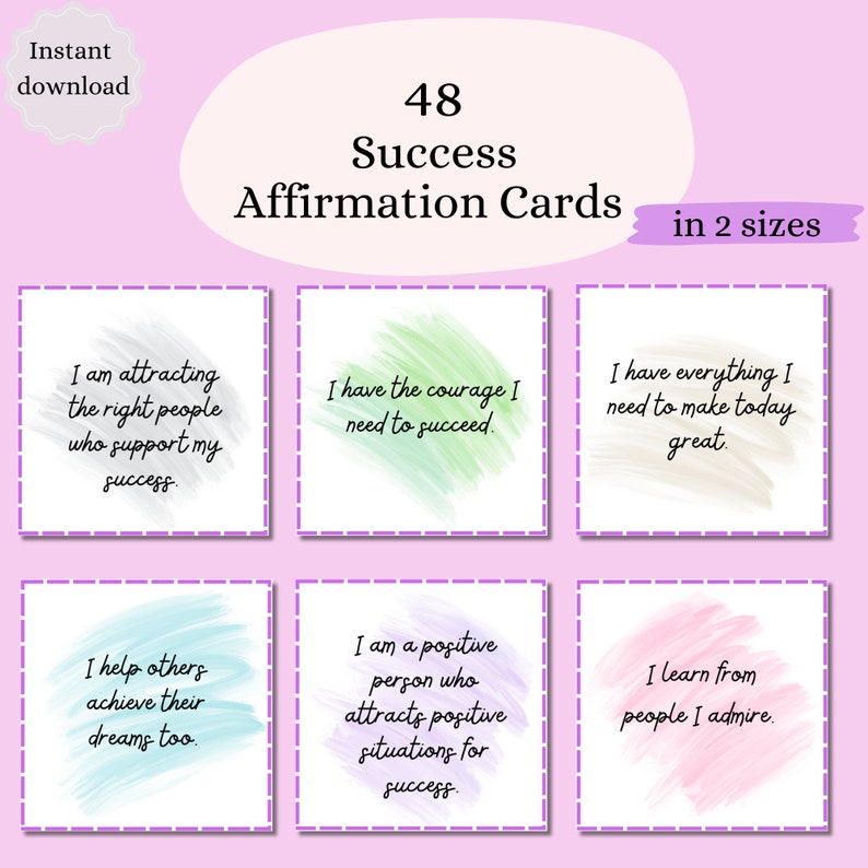 Success Affirmation Cards, Daily Affirmation Cards, Positive Quotes ...