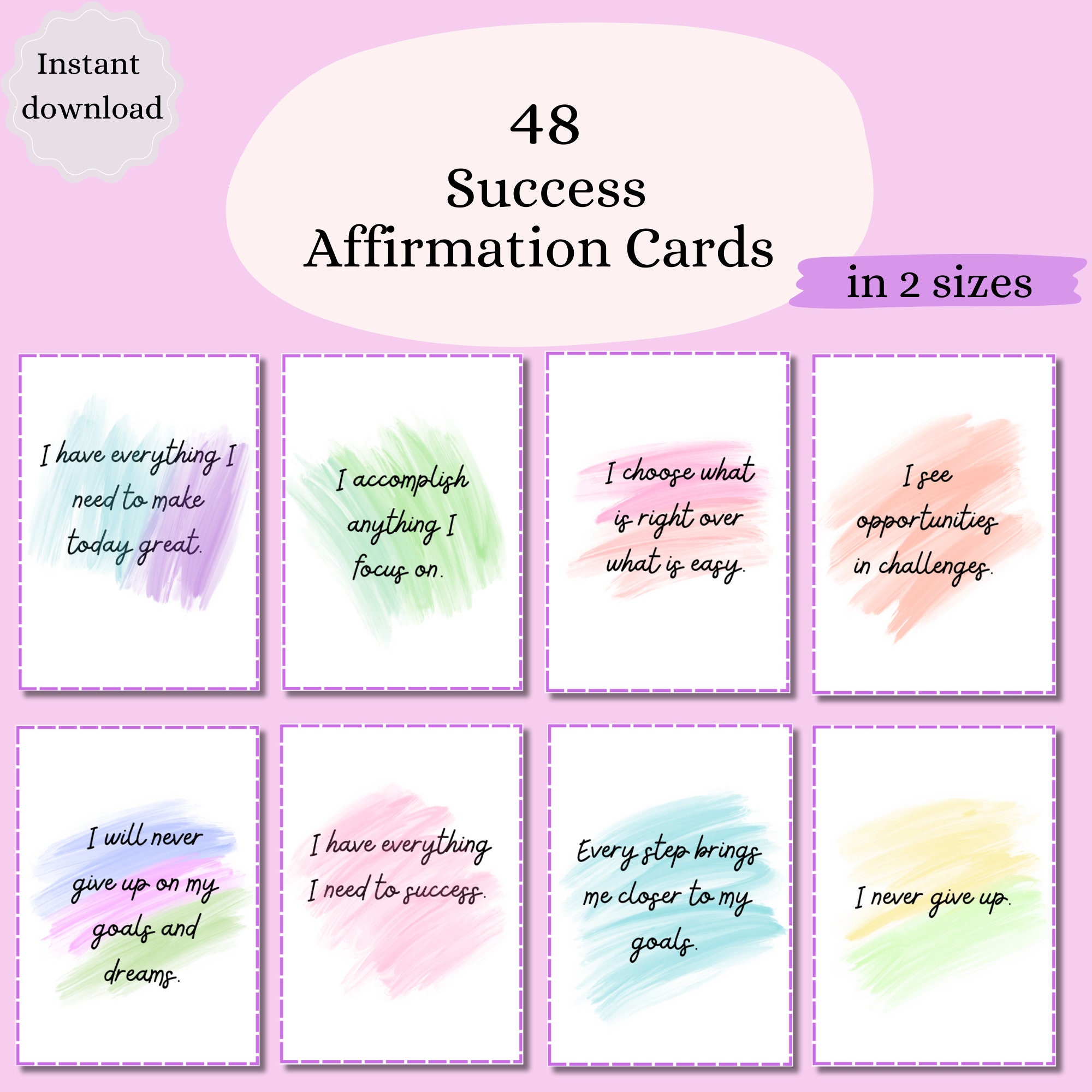 Success Affirmation Cards, Daily Affirmation Cards, Positive Quotes ...