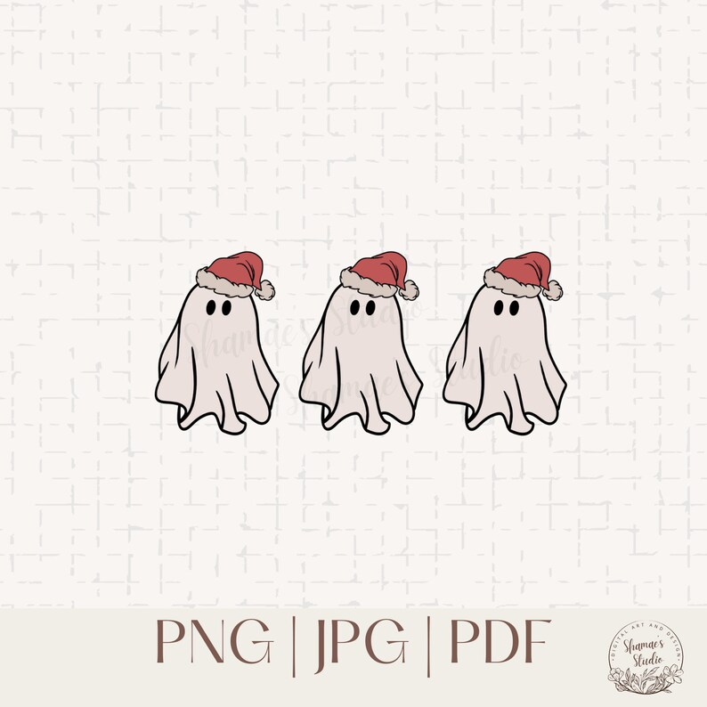 Christmas Ghosts PNG, Retro Ghosts PNG, Holiday Ghost PNG, Holiday ...