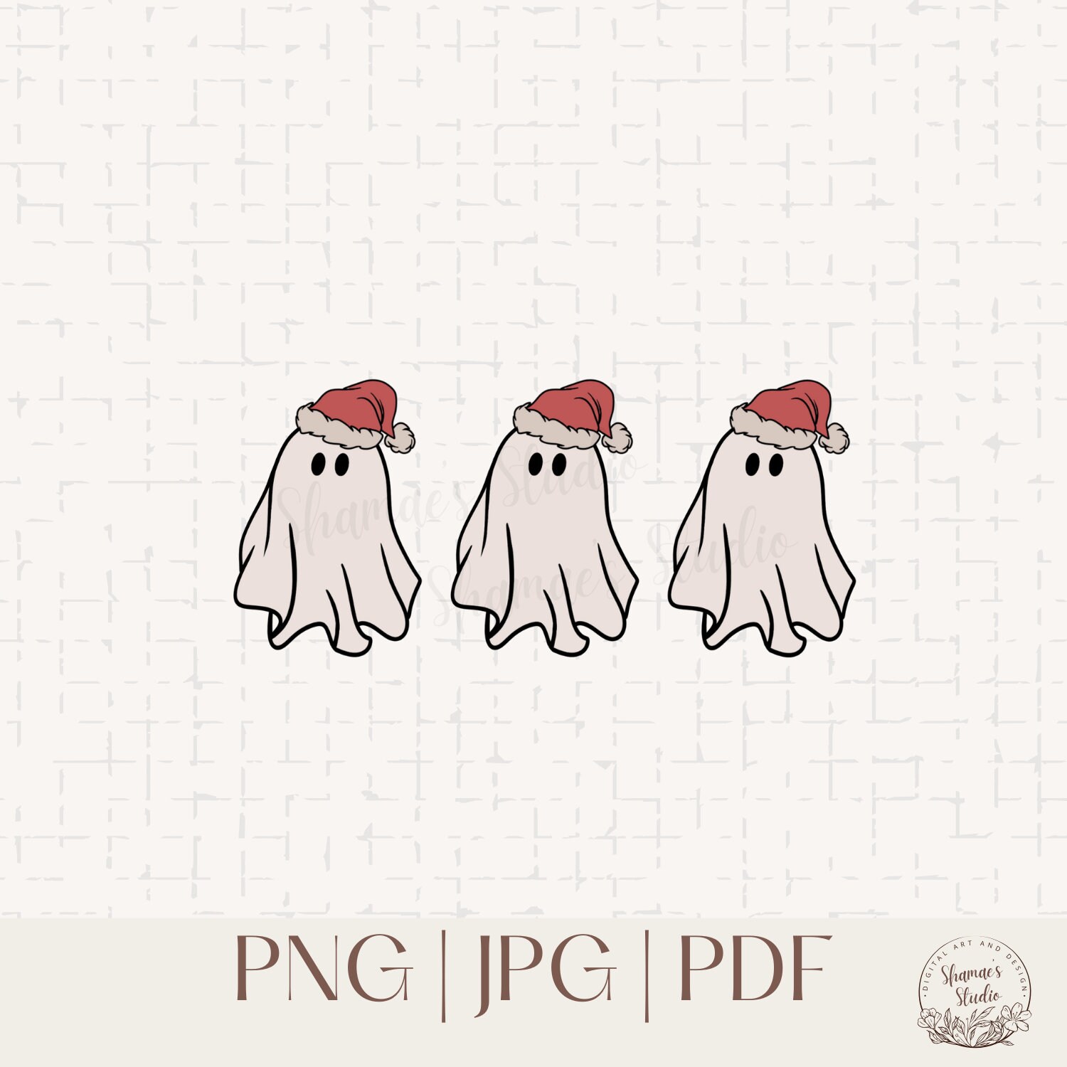 Christmas Ghosts PNG, Retro Ghosts PNG, Holiday Ghost PNG, Holiday ...