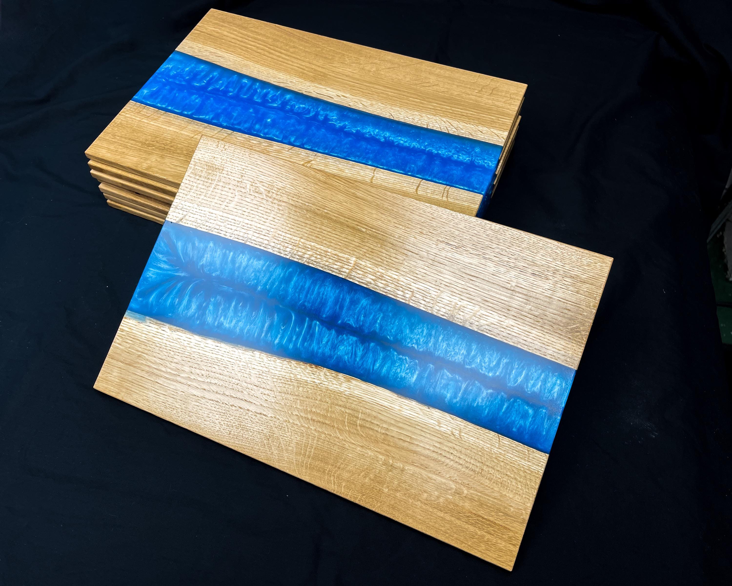 Oak & Epoxy River Placemats | Handmade Wooden Table Mats | Unique Resin ...