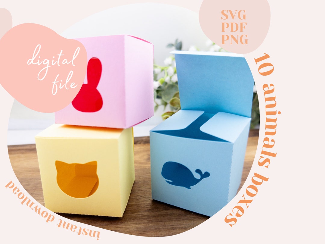 Animals Favor Box Template, 10 Boxes Designs Svg File - Etsy