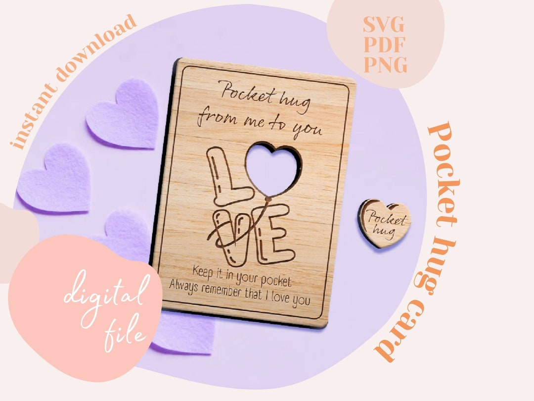 Valentines Pocket Hug SVG, Balloon Pocket Hug File - Etsy