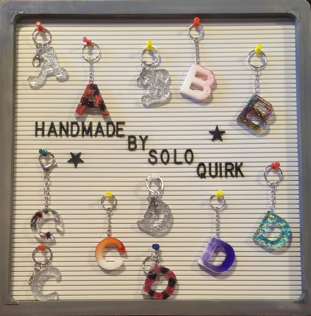 Resin Letter Keyrings Various Letters and Be Personalised. P&P Included ...