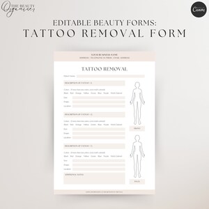 Tattoo Removal Form Editable Tattoo Removal Canva Template - Etsy