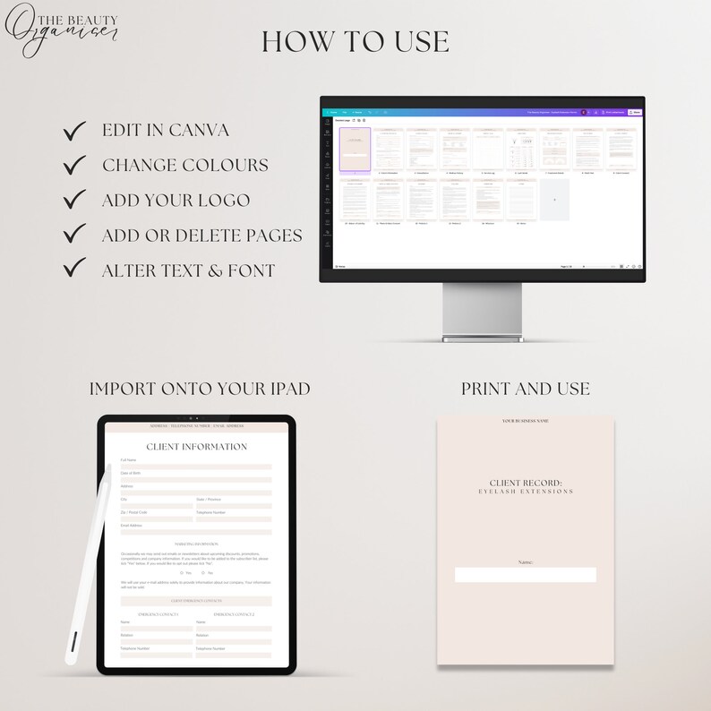 Brow Wax & Tint Forms Editable Client Information Consent - Etsy