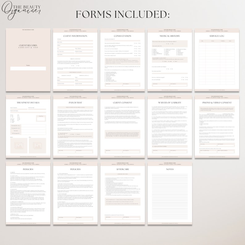 Lash Lift & Tint Forms Editable Client Information Consent - Etsy