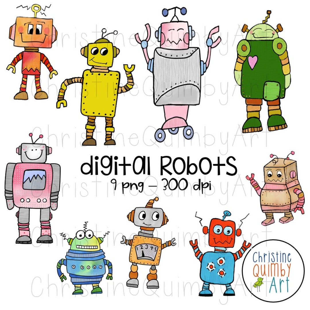 Robots Clip Art Clip Art for Teachers - Etsy
