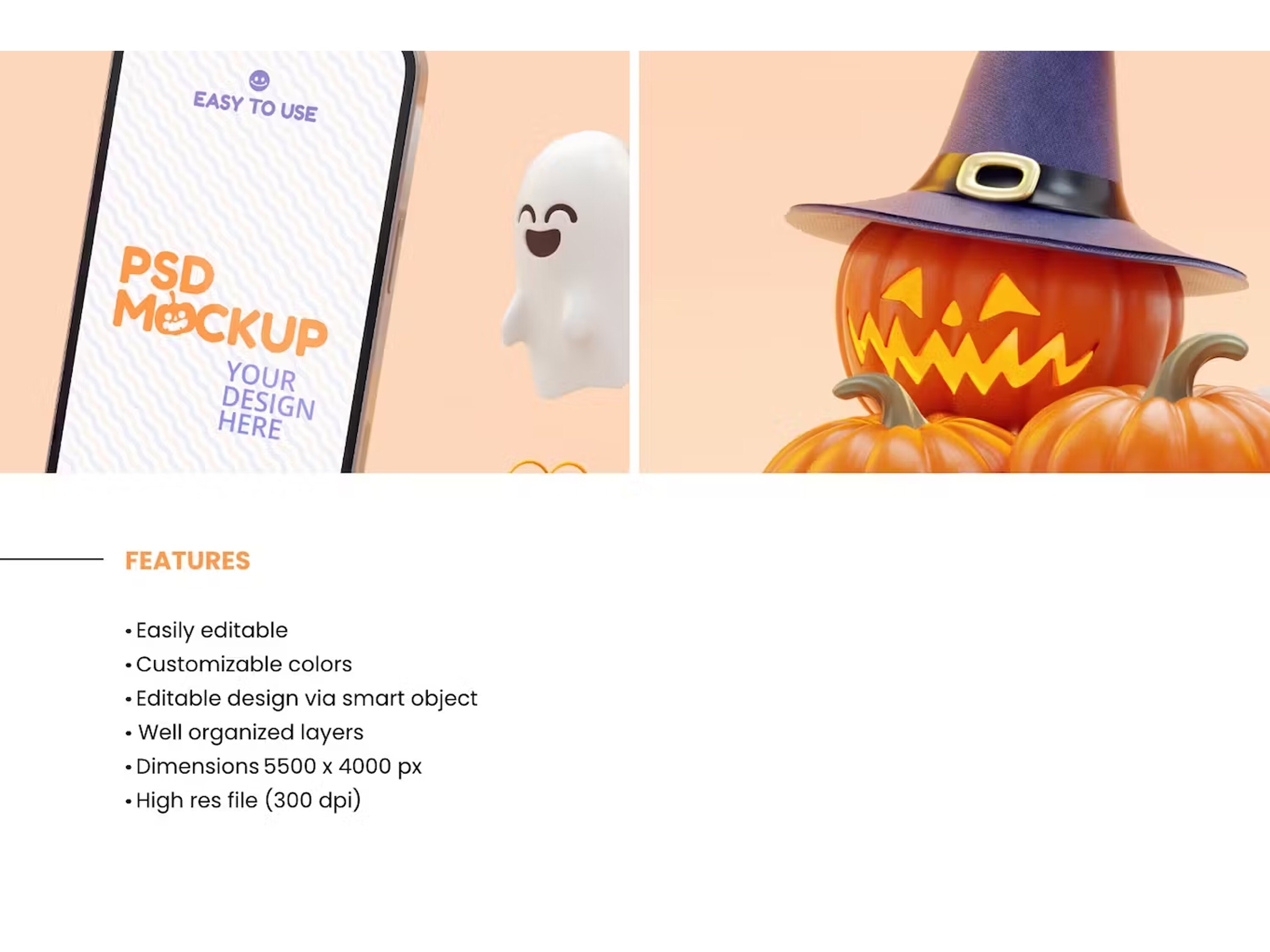 Halloween Phone Mockup Halloween Mockup Halloween Phone Template ...