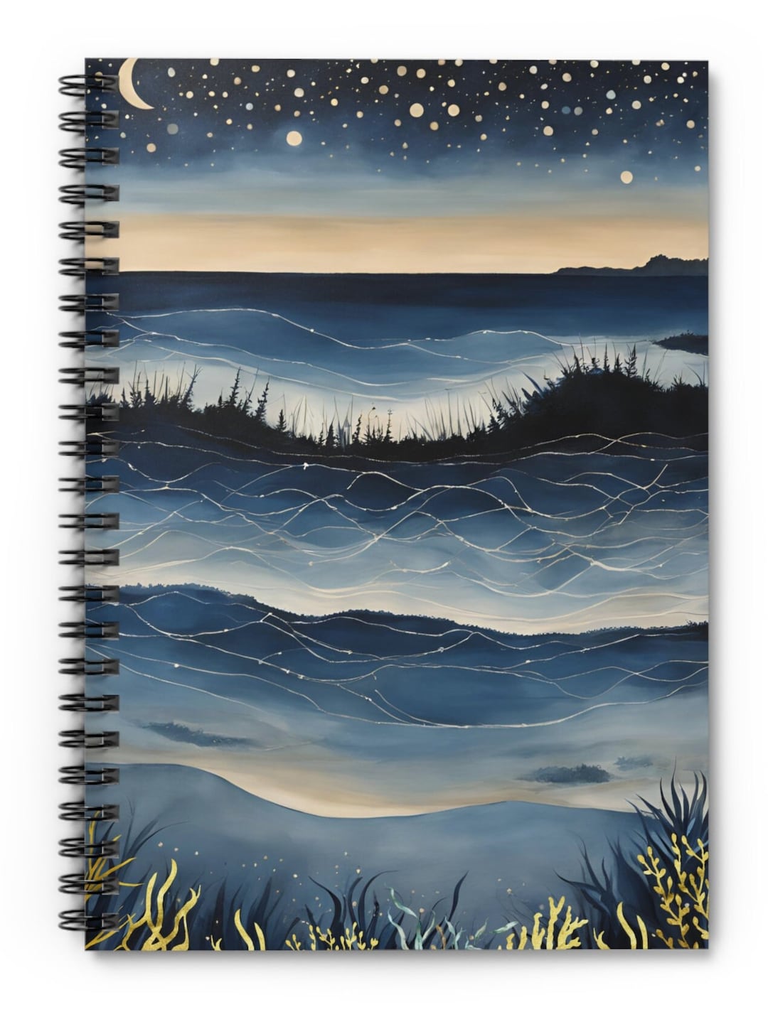 Midnight Sky Coastal Boho Notebook, Beach Vacation Journal, Travel ...