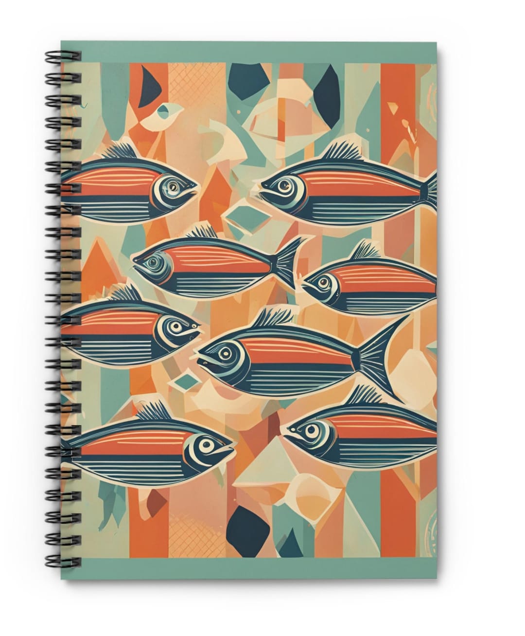 Retro Sardines Journal, Marine Life, Sea Life Spiral Notebook, Marine ...