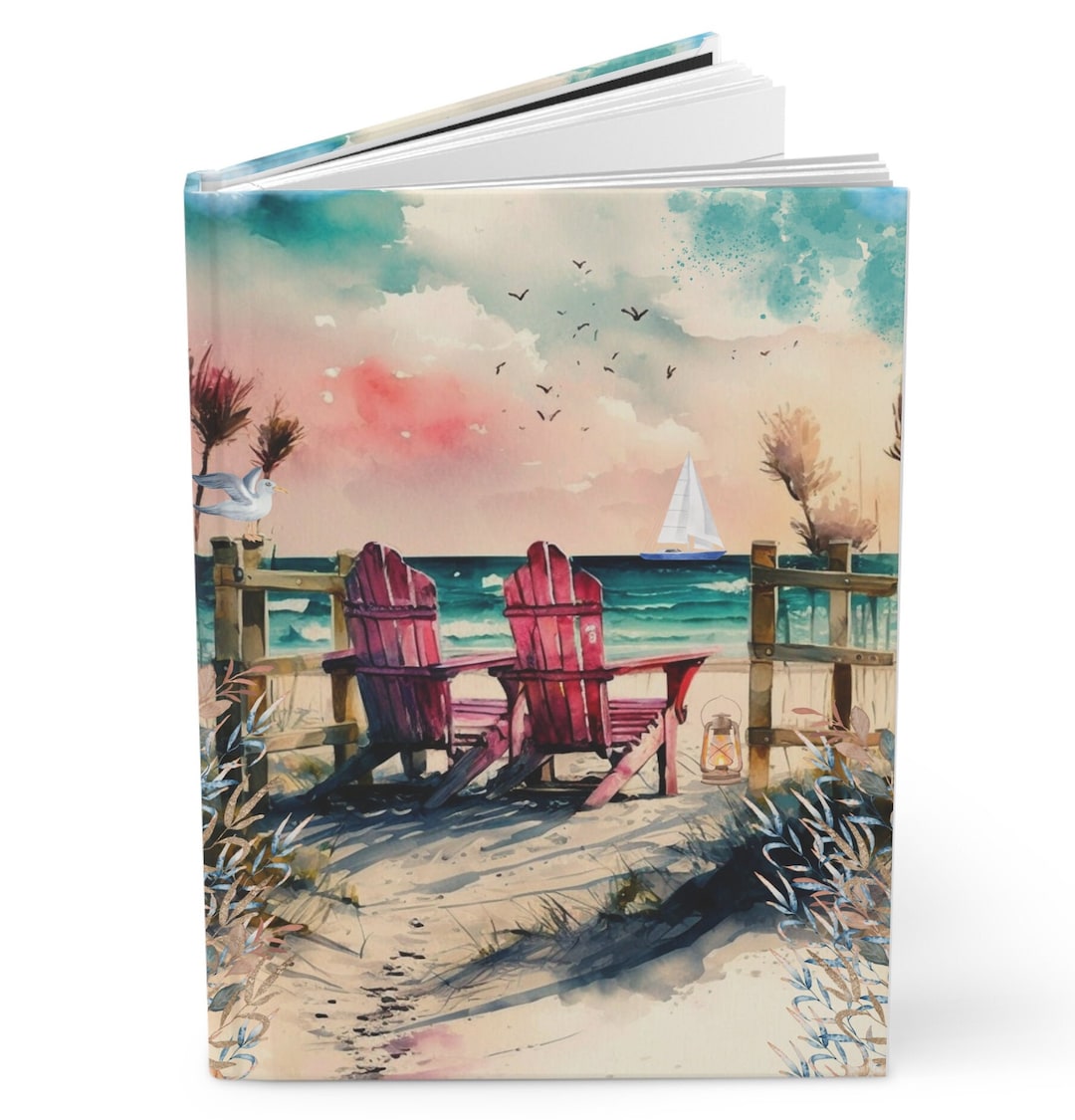 Watercolor Beach Notebook Summer Travel Gift for Wedding Beach Life ...