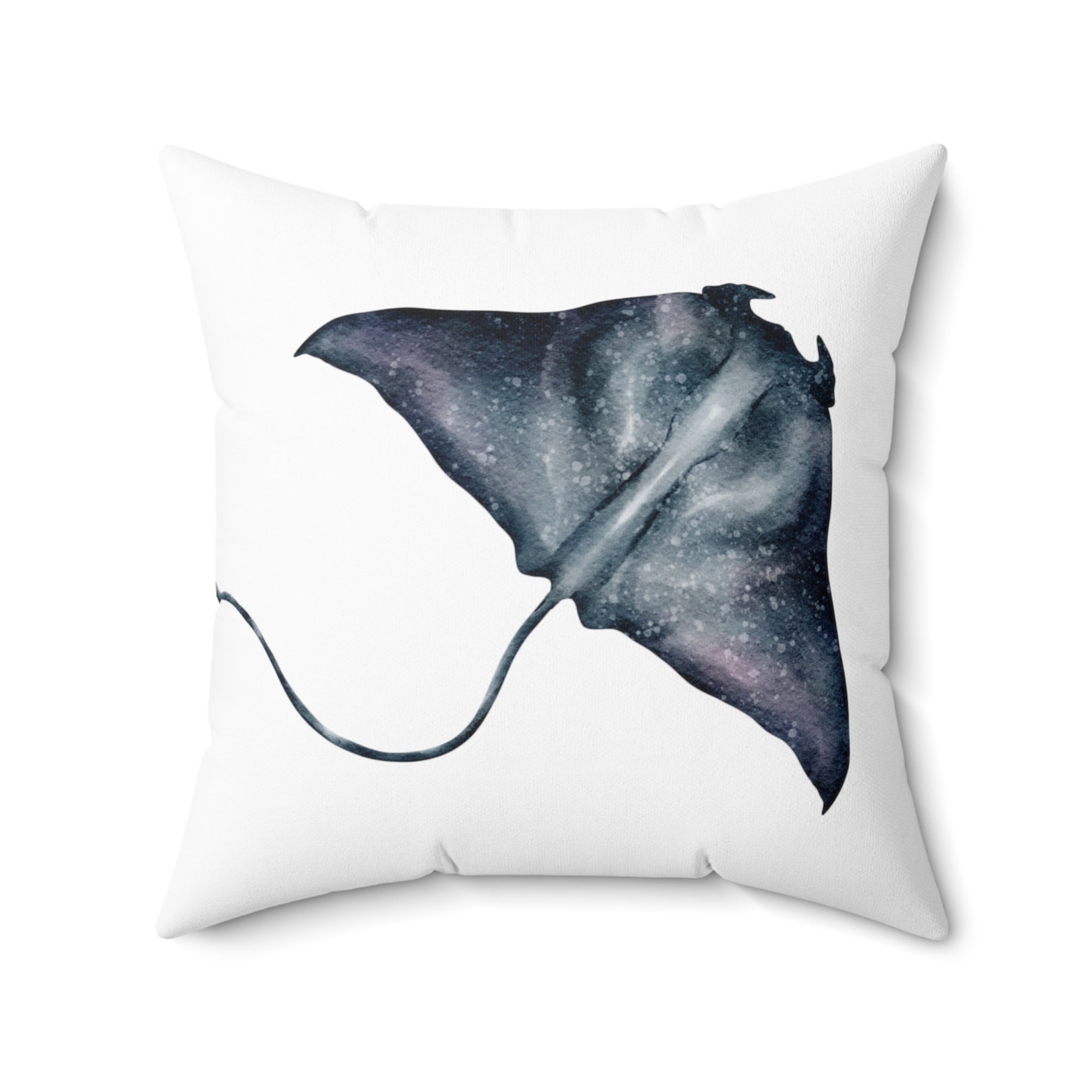 Watercolor Stingray, Spun Polyester Square Pillow, Home and Living ...