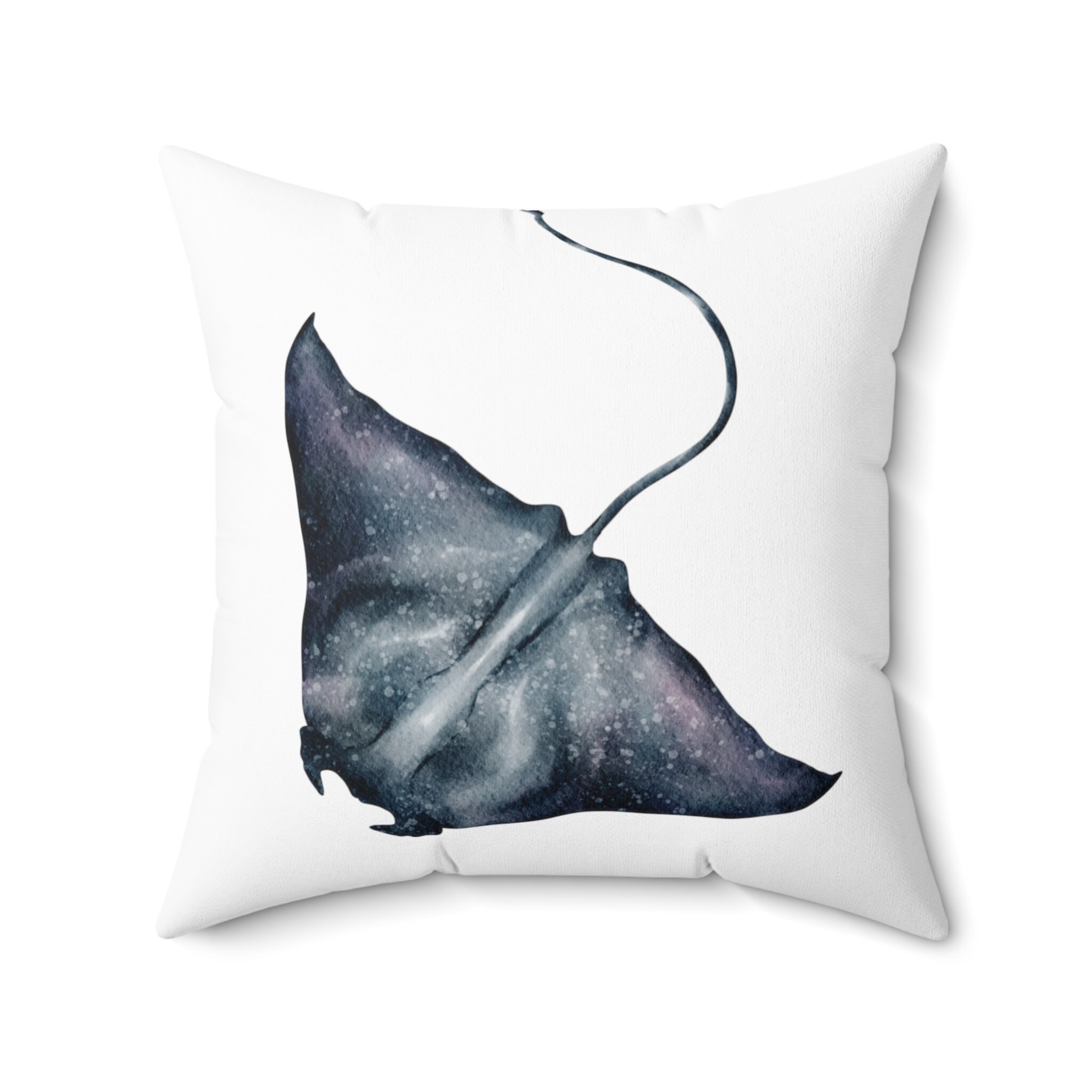 Watercolor Stingray, Spun Polyester Square Pillow, Home and Living ...