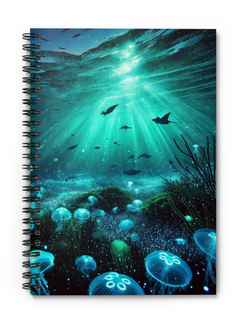 Bioluminescent Beach Scene, Coral Reefs, Scuba Diving Notebook, Summer ...