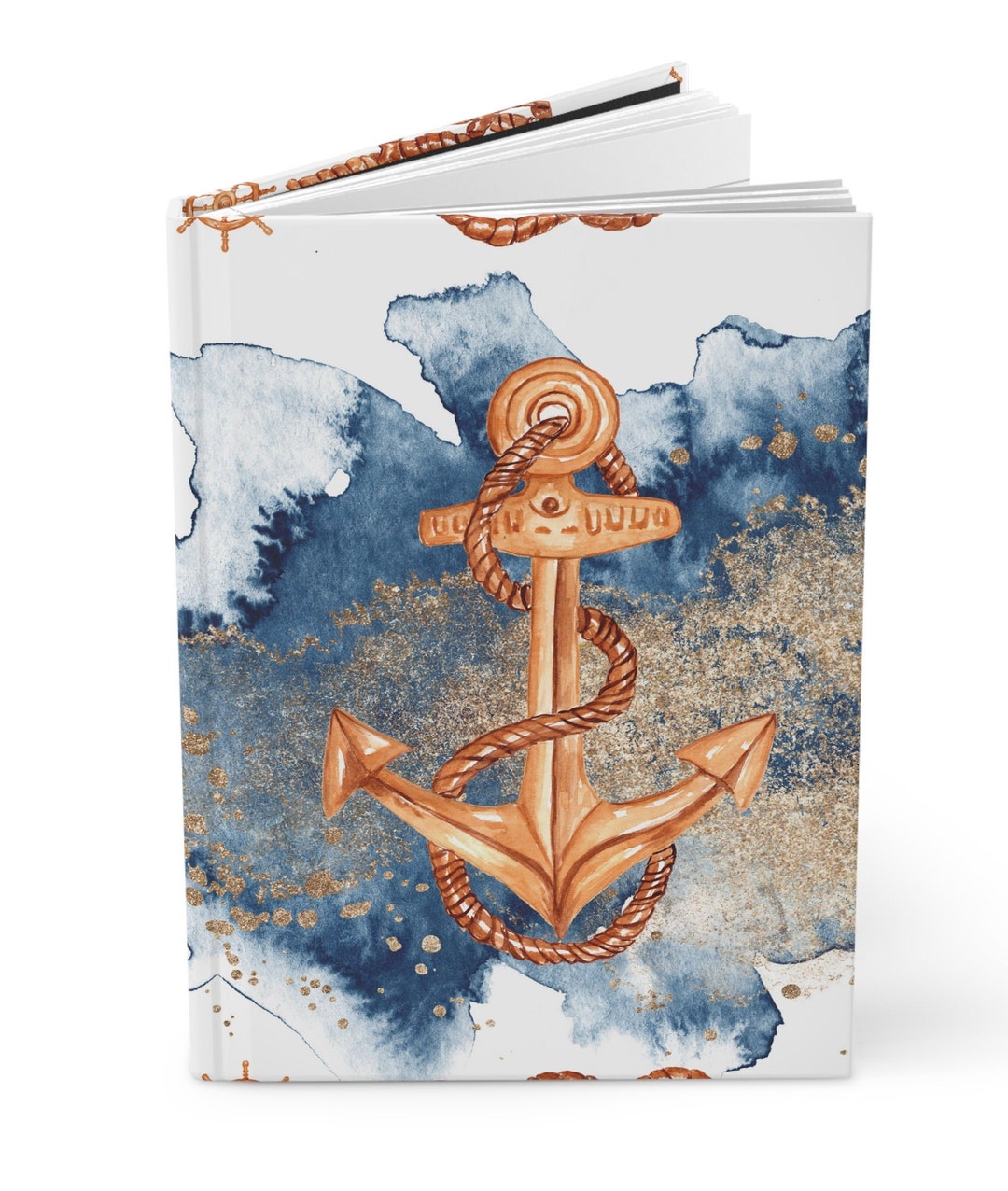 Ocean Watercolor Anchor Notebook: Aesthetic Summer Journal for Marine ...