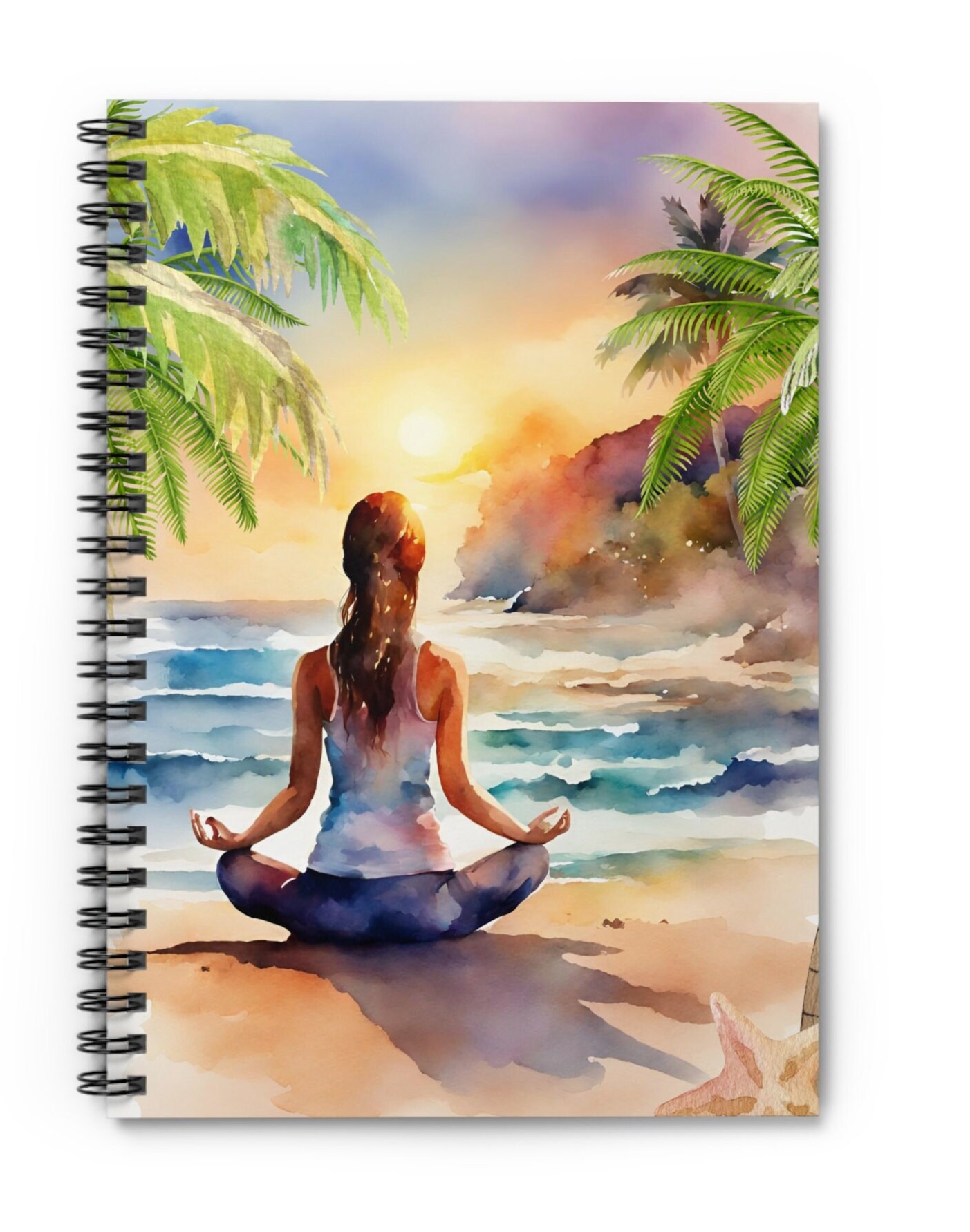 Coastal Yoga Sketchbook, Beach Journal & Travel Diary Spiral Notebook ...