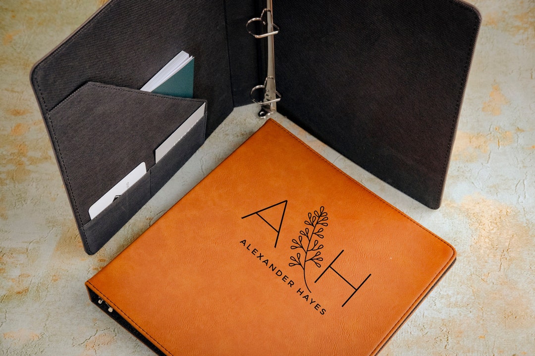 Personalized Binder, Custom Binder, Leather Binder, 3-ring Binder ...