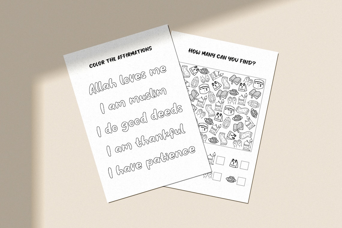 Islamic Children's Activity Printable Sheets, Muslim Kids Activity ...
