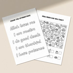 Islamic Children's Activity Printable Sheets, Muslim Kids Activity ...