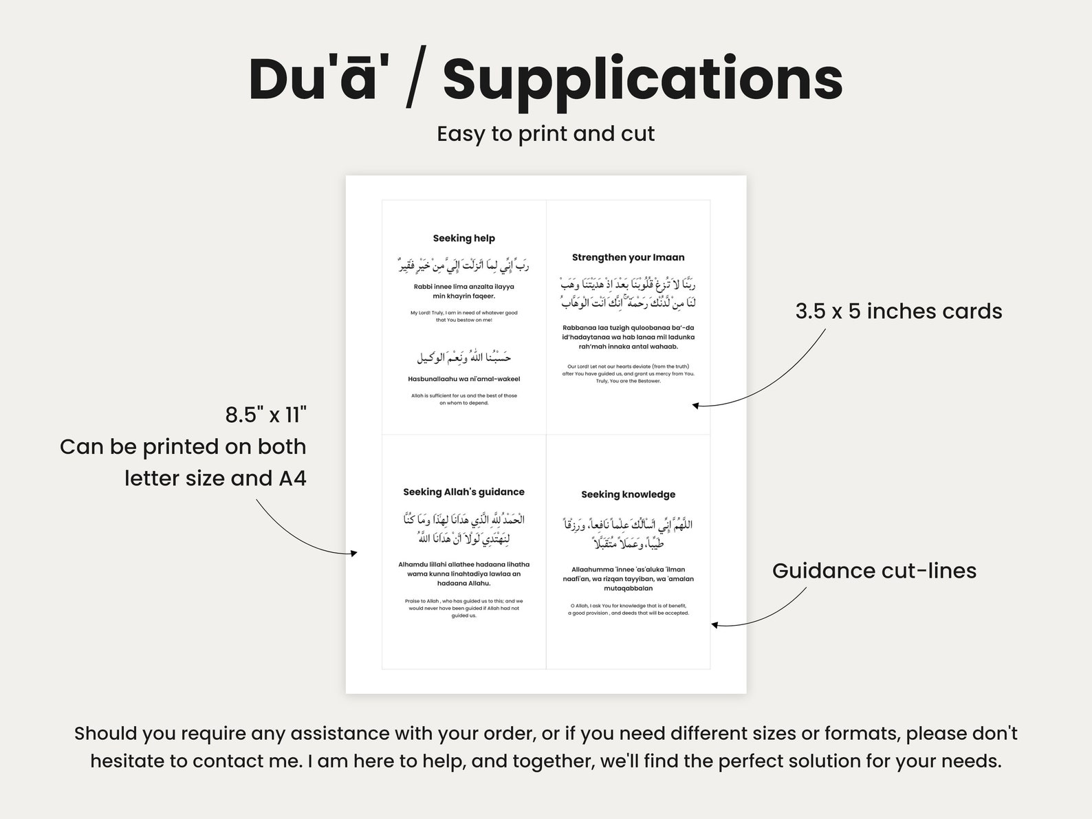 Bundle of 101 Printable Duas 55 Hisn Al-muslim Duas 40 Rabbana Duas 6 ...