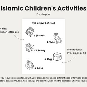 Islamic Children's Activity Printable Sheets, Muslim Kids Activity ...