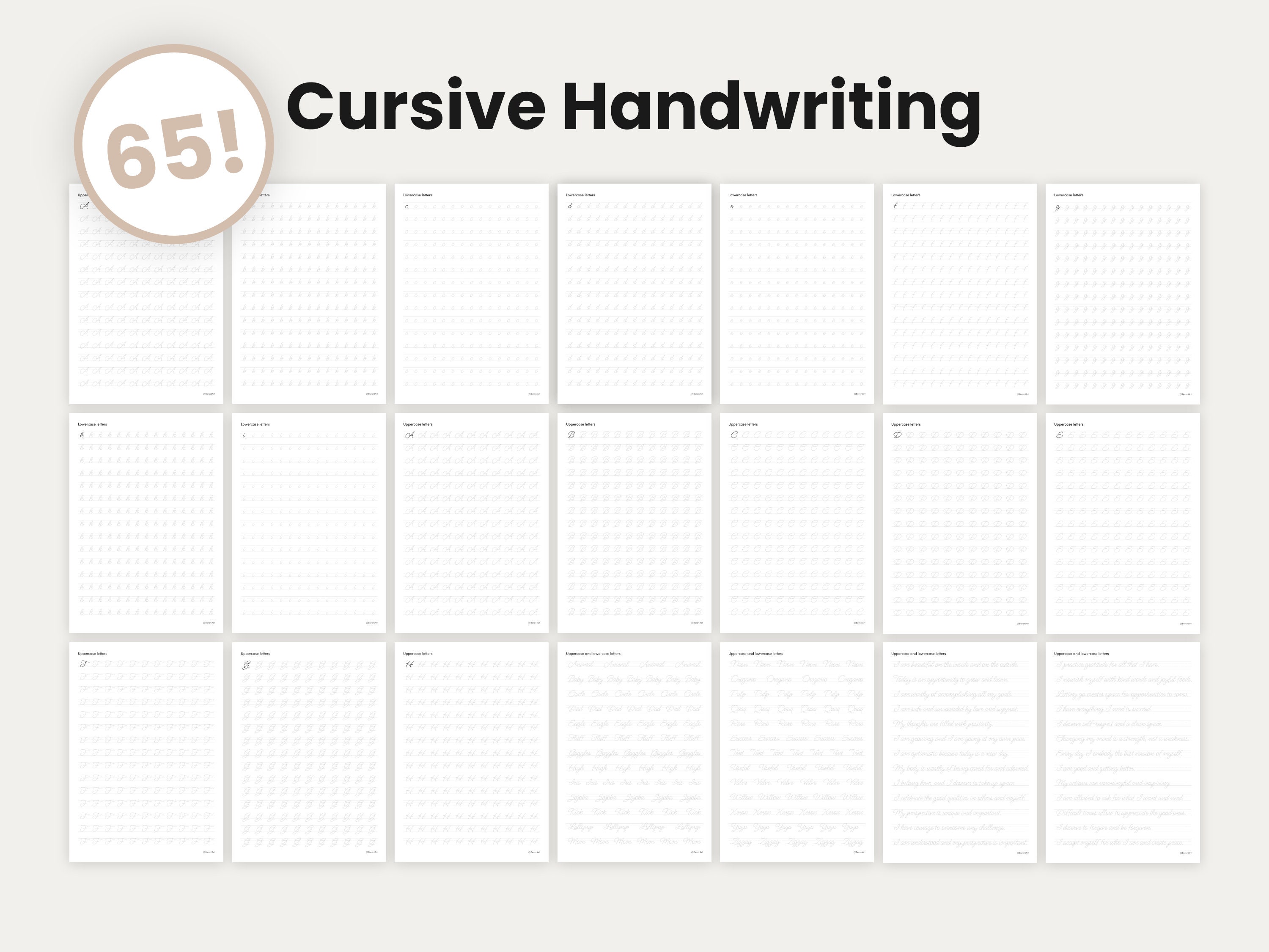 Cursive Handwriting Practice Workbook - Alphabet, Words, and Sentences ...