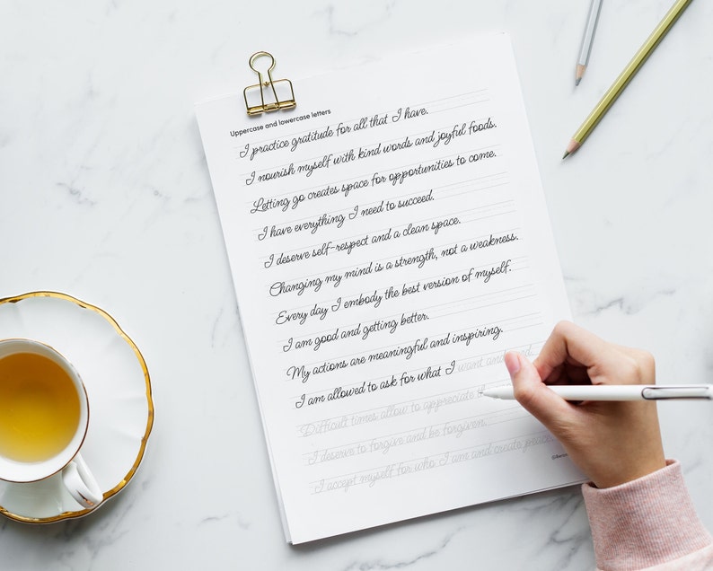 Cursive Handwriting Practice Workbook - Alphabet, Words, and Sentences ...