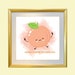 Cute Peach Digital Art, Teen Girl Wall Decor Print, Whimsical Print for ...