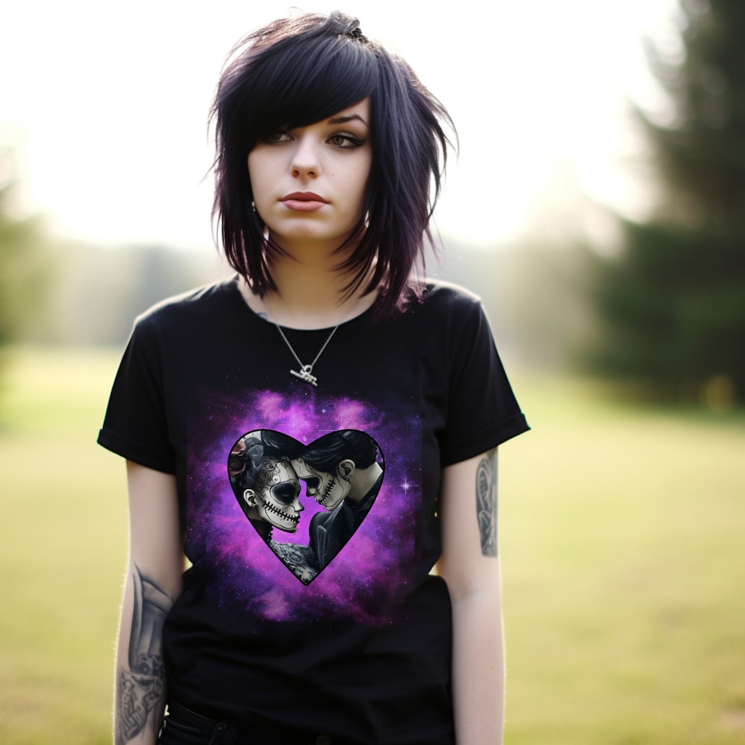 Dark Fantasy Romantic Goth Tshirt, Gothic Tee With Spooky Character ...