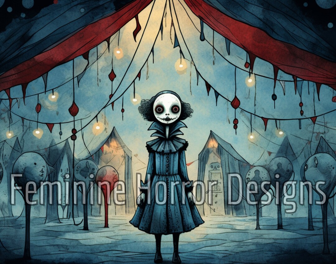 Paranormal Performers: Printable Wall Art, Circus Art Print, Goth Home ...