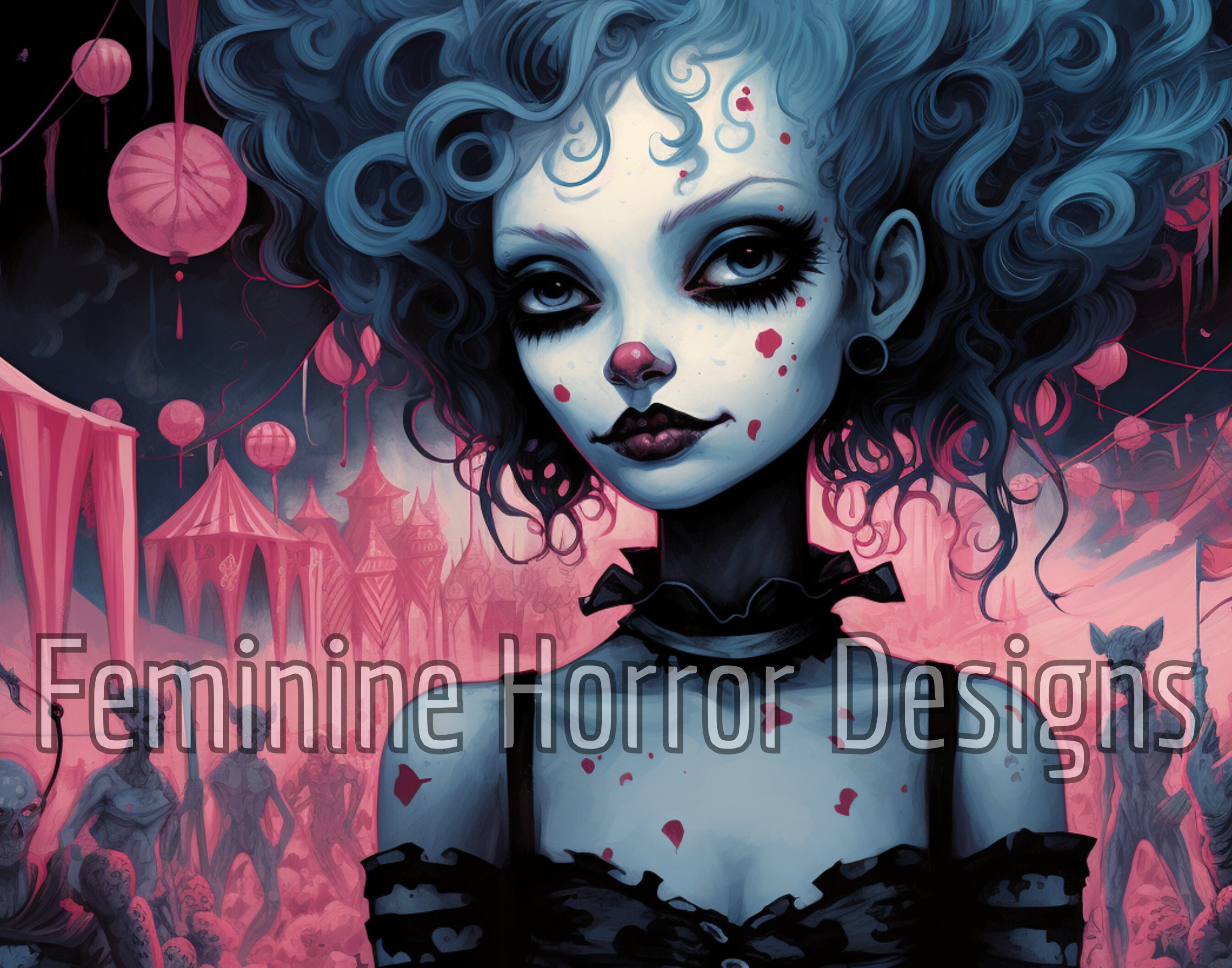 Cursed Carnival: Printable Wall Art, Circus Art Print, Pastel Goth Home ...