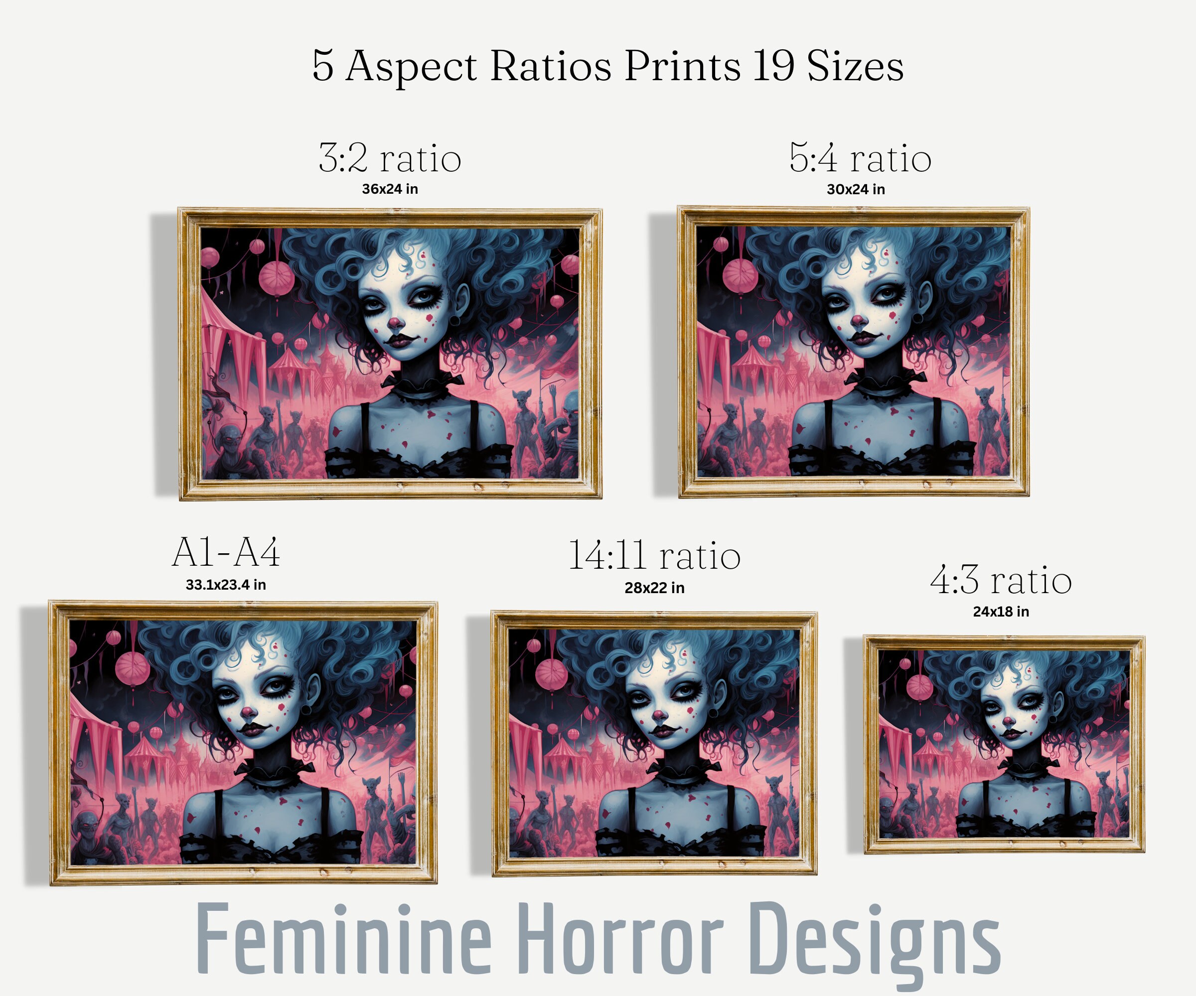 Cursed Carnival: Printable Wall Art, Circus Art Print, Pastel Goth Home ...