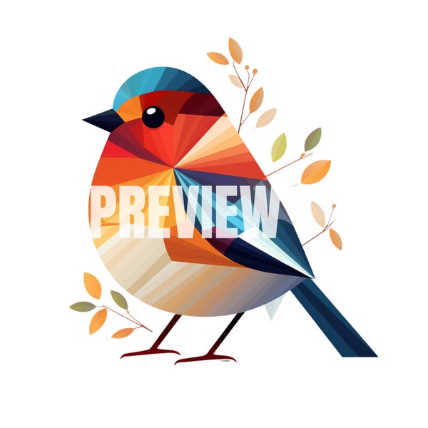 Geometric Bird - Etsy