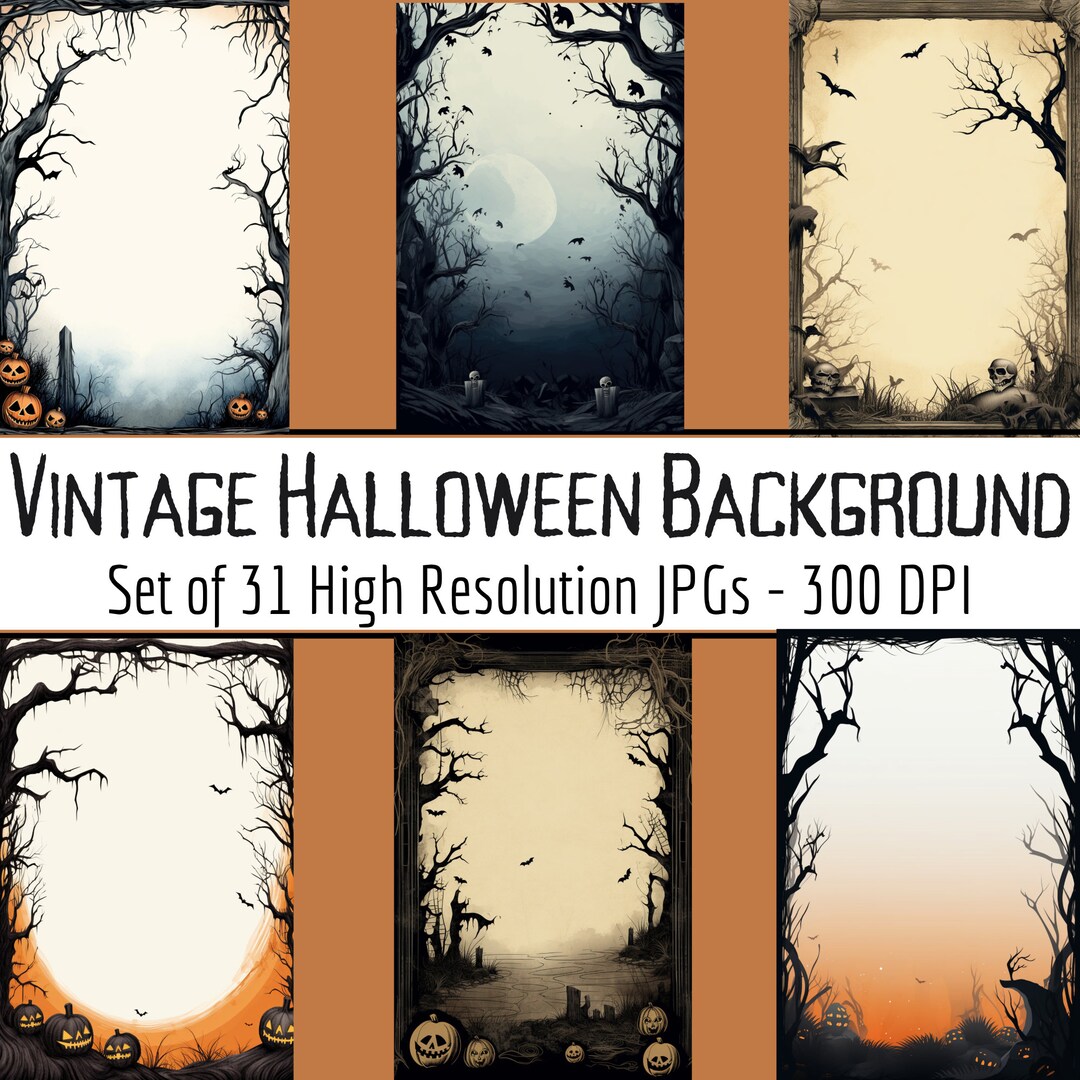 Vintage Halloween Background Images With Borders Set of 31 High ...