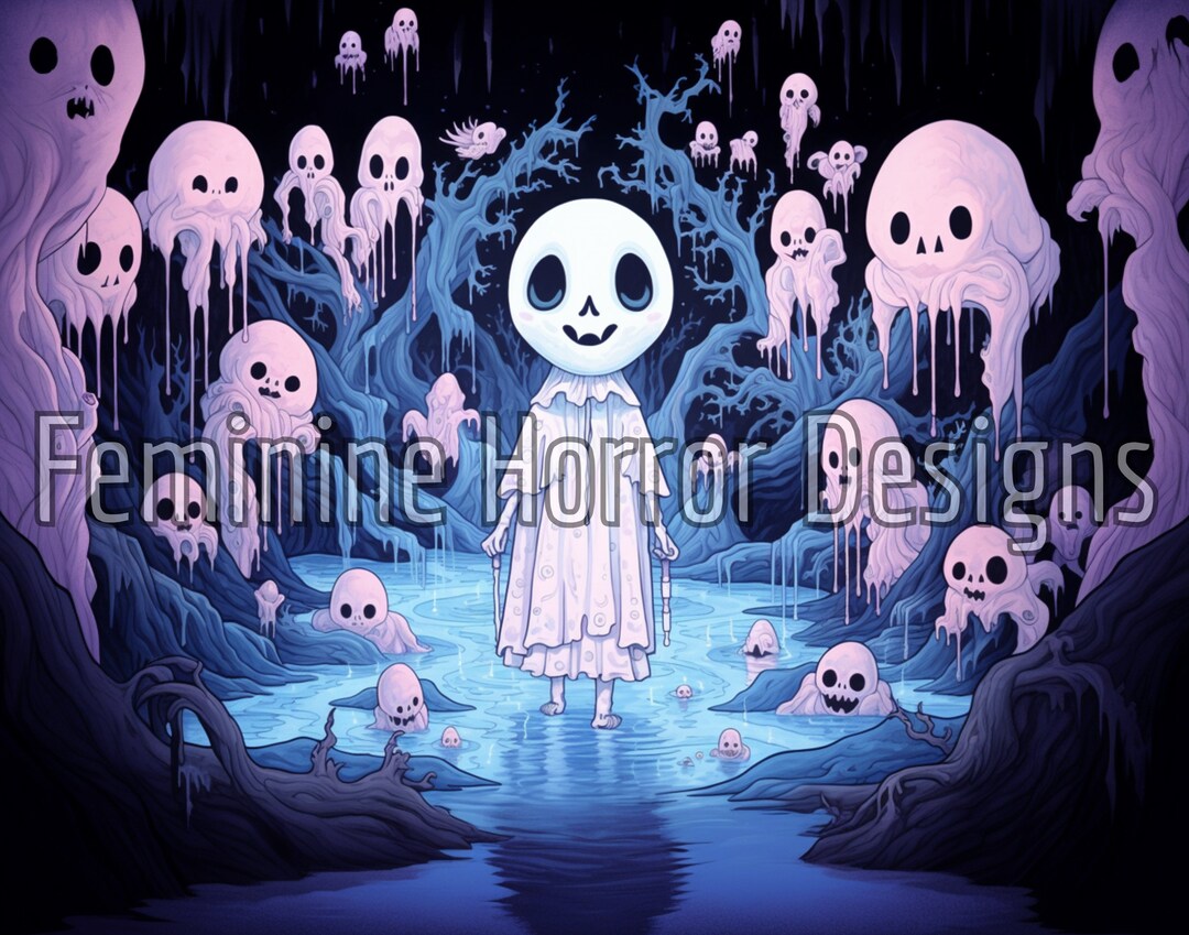 Nightly Nocturnes: Printable Wall Art, Ghost Art Prints, Whimsigoth Art ...