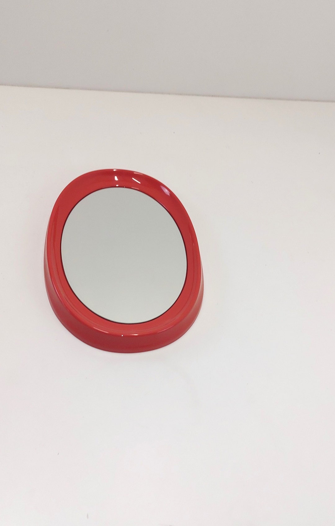 Rare Red Space Age Wall Mirror Manufactured by Pejal Ljubljana ...