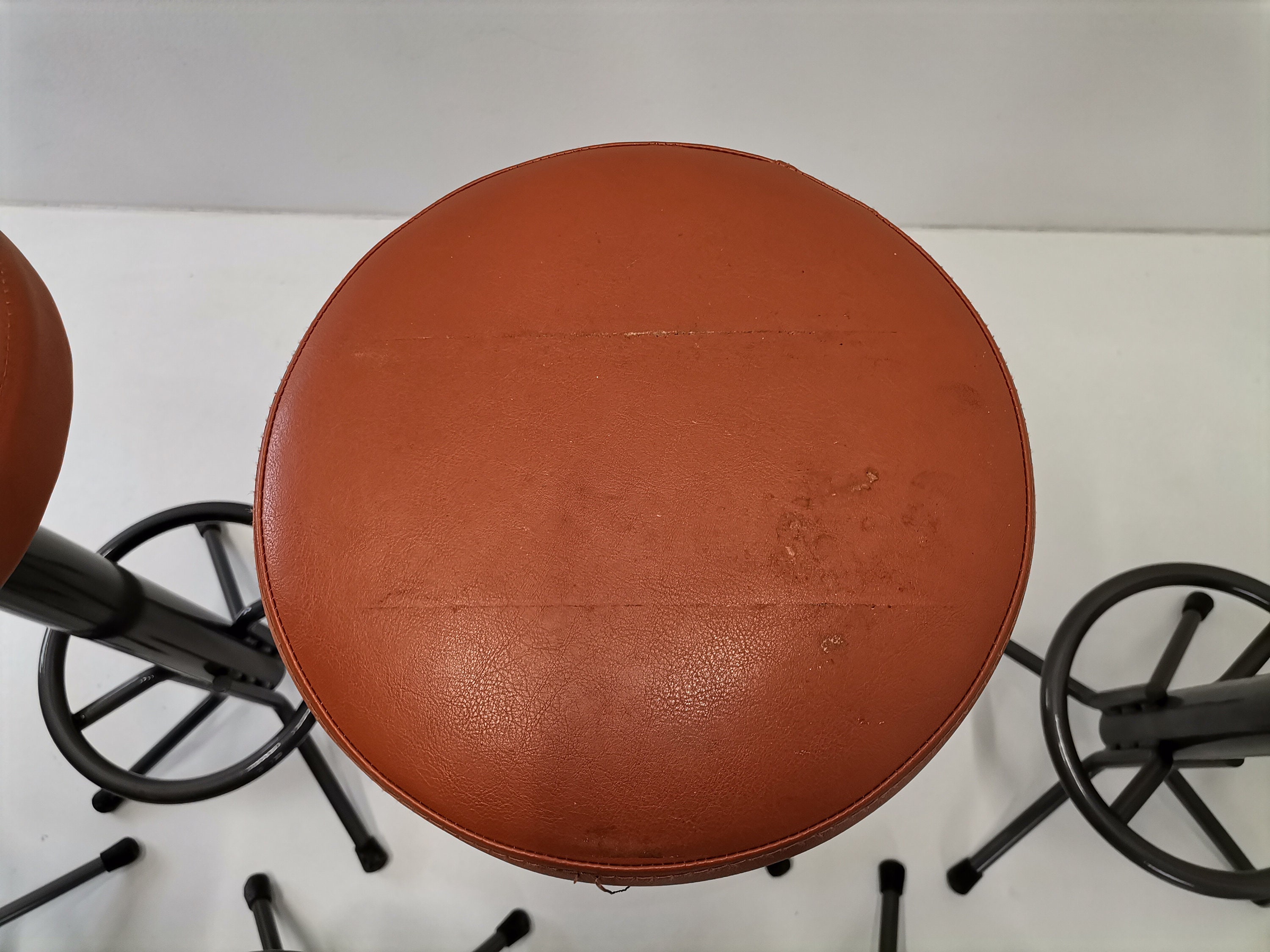 Set of 8 Bar Stools Cognac Leather/ Yugoslavia 90s / Unique Counter ...