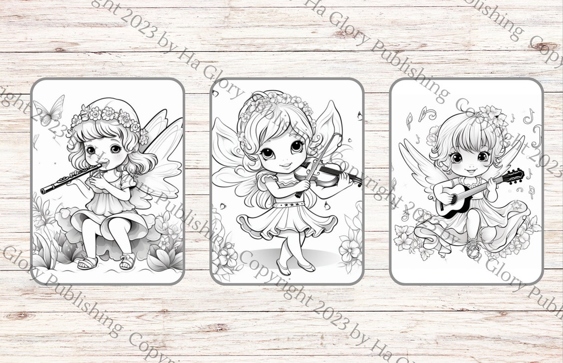 Music Fairies Coloring Pages Printable Fairy Coloring Sheets Fairy ...