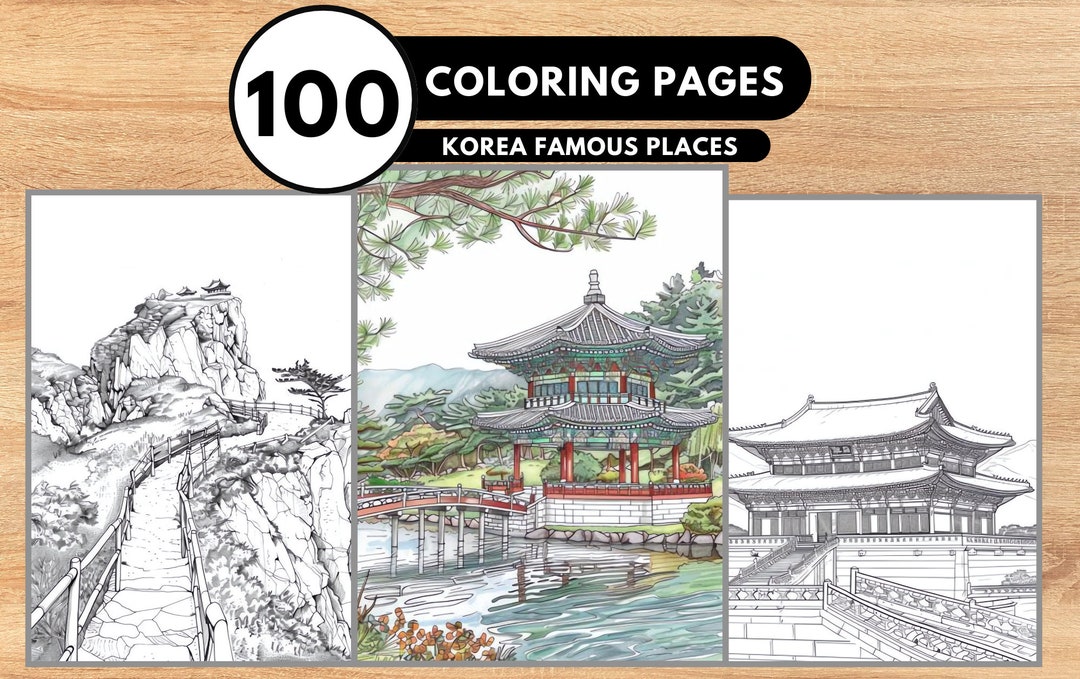 Korea Famous Places Coloring Pages - Etsy