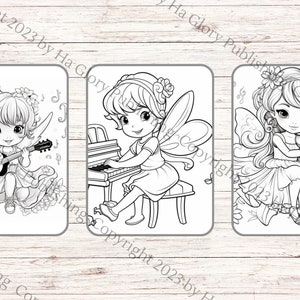 Music Fairies Coloring Pages Printable Fairy Coloring Sheets Fairy ...