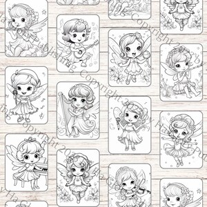 Music Fairies Coloring Pages Printable Fairy Coloring Sheets Fairy ...