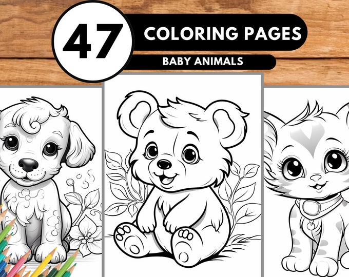 Baby Animal Coloring Pages With Names, Learning Animals, Coloring Pages ...